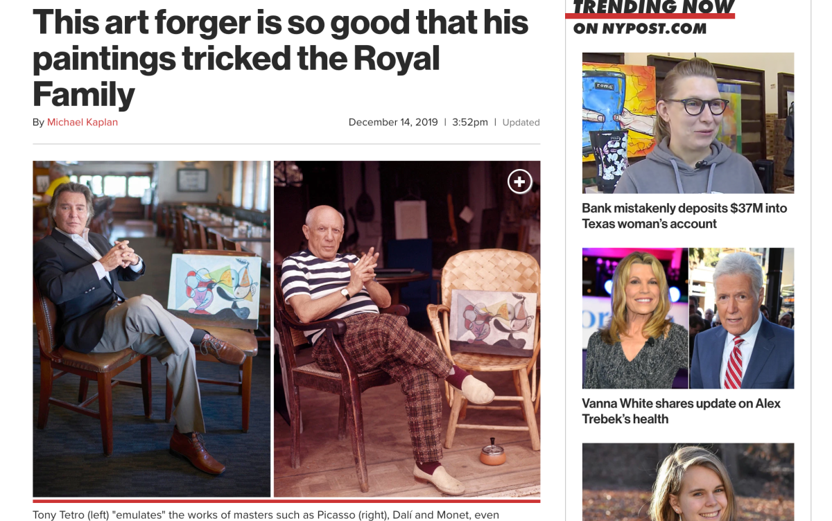 NY Post -The Art Forger So Good, That His Paintings Tricked The Royal ...